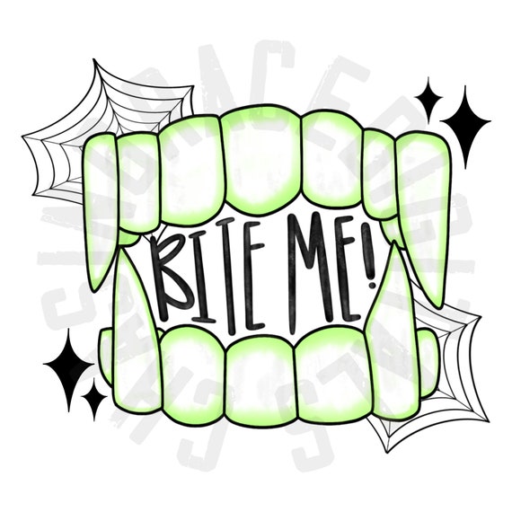 Vampire Teeth Digital Download Bite Me Horror PNG - Etsy