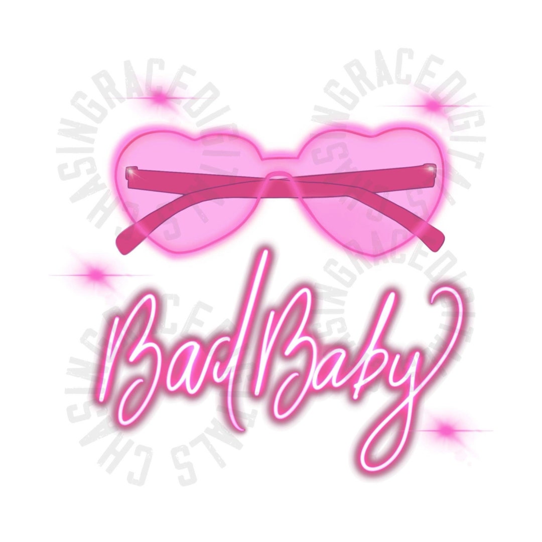 Bad Baby, PNG, INSTANT DOWNLOAD, Matching, Bougie, Retro, Handwritten ...