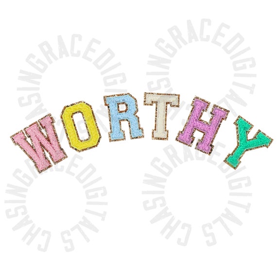 Worthy PNG Digital Download Religious Varsity Letters | Etsy