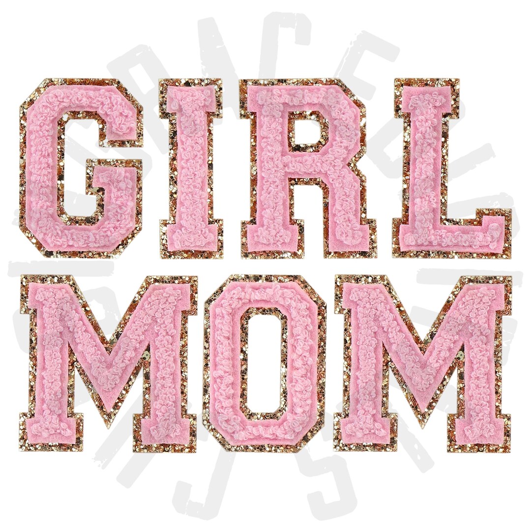 Girl Mom Digital Download, Varsity Letters, Chenille Letters, Digital ...