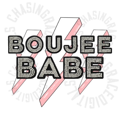 Boujee Babe PNG Varsity Letters Glitter Girly Things - Etsy
