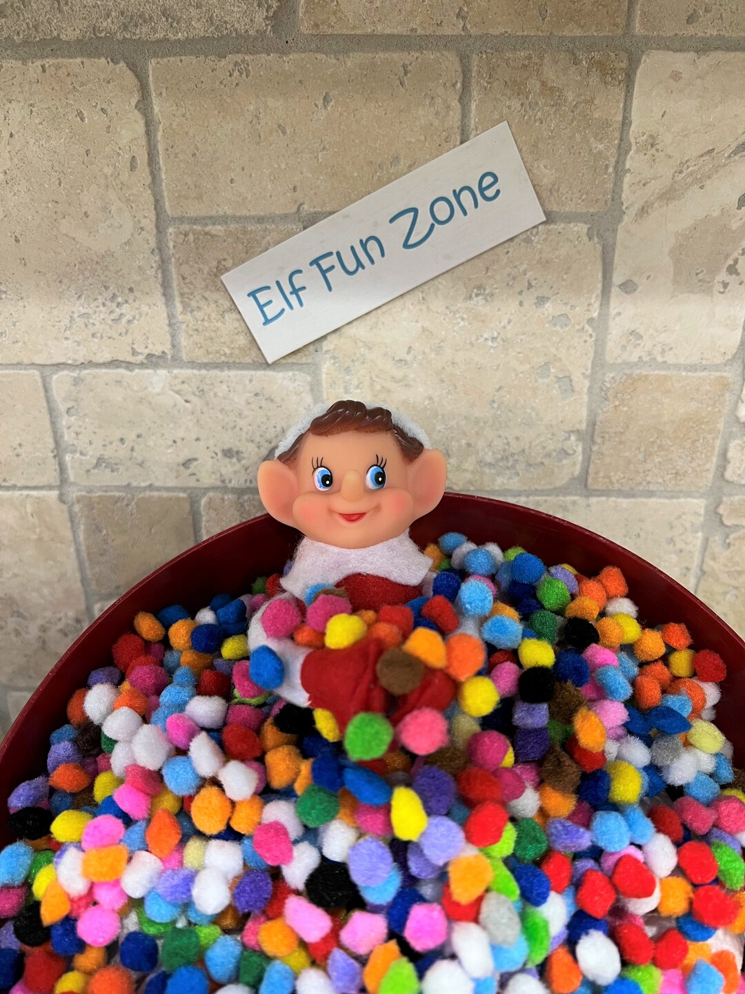 Elf Prop, Pompom Ball Pit Kit, Elf Fun Zone Sign - Etsy