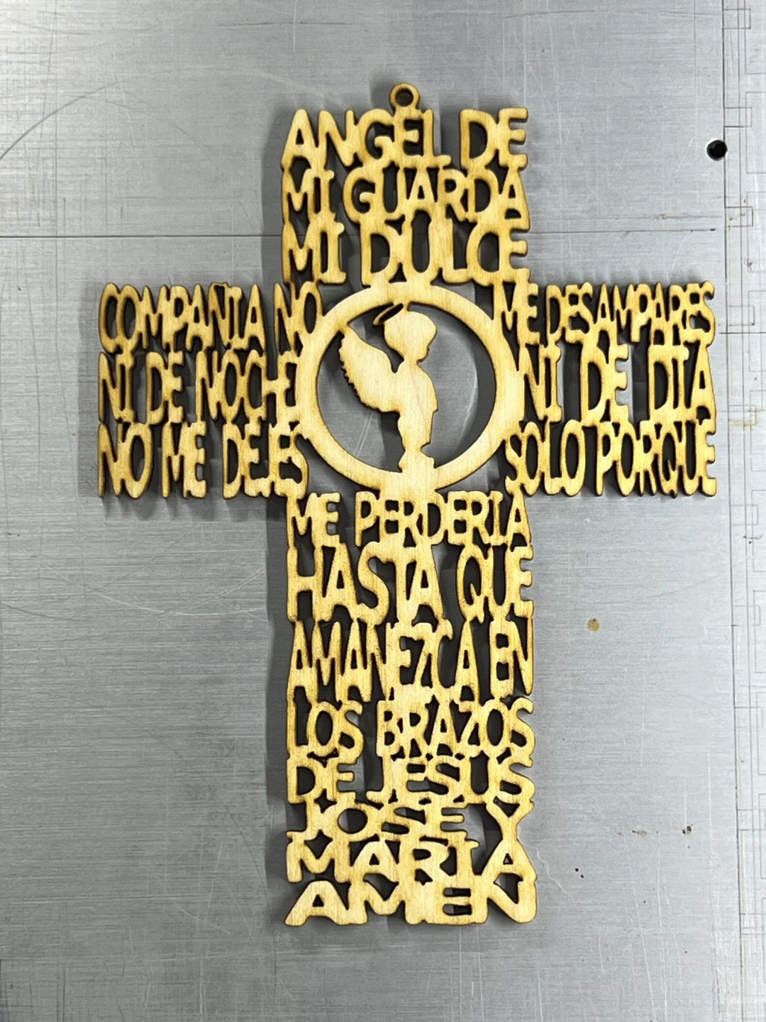 Guardian Angel Prayer Cross, Cruz Angel De La Guarda, Wood Cross ...