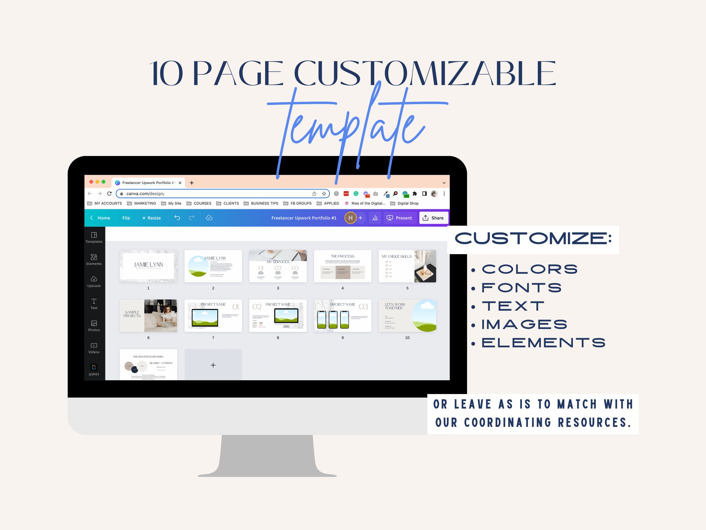 Portfolio Template Freelancer Portfolio Upwork Portfolio - Etsy