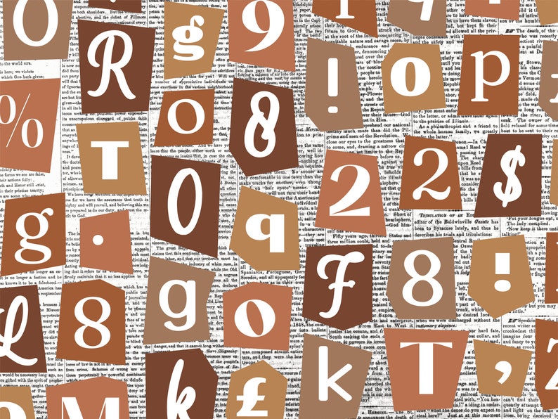 Printable Download PDF Magazine Letters - Alphabet Numbers, Ransom Note ...