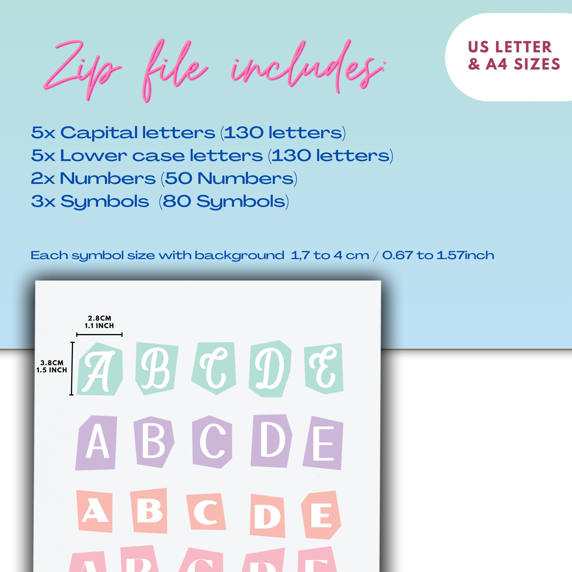 Printable Download PDF Magazine Letters Alphabet Numbers, Ransom Note ...