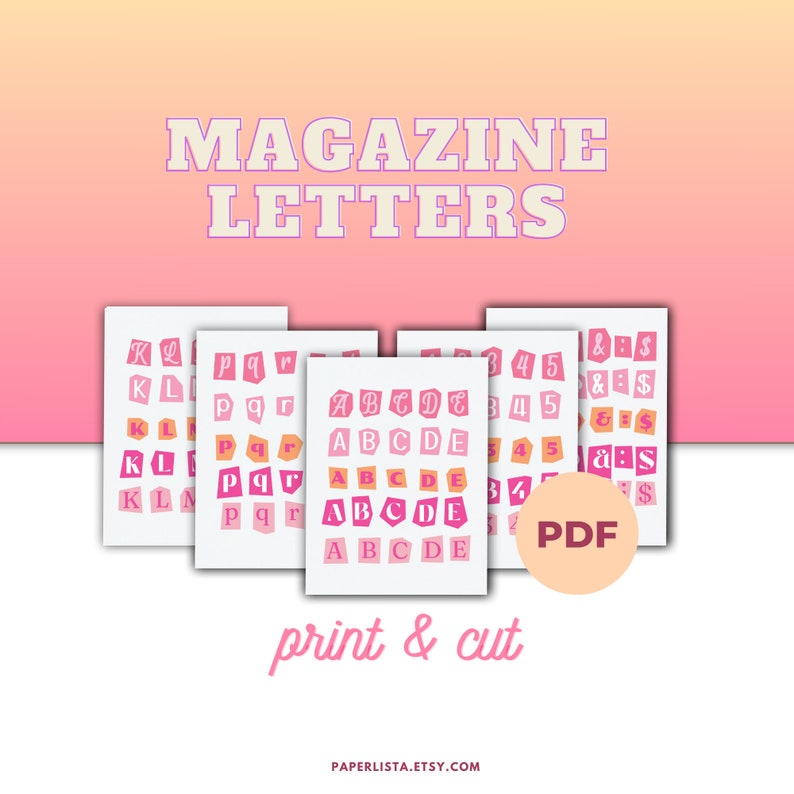 Printable Download PDF Magazine Letters Alphabet Numbers, Ransom Note ...