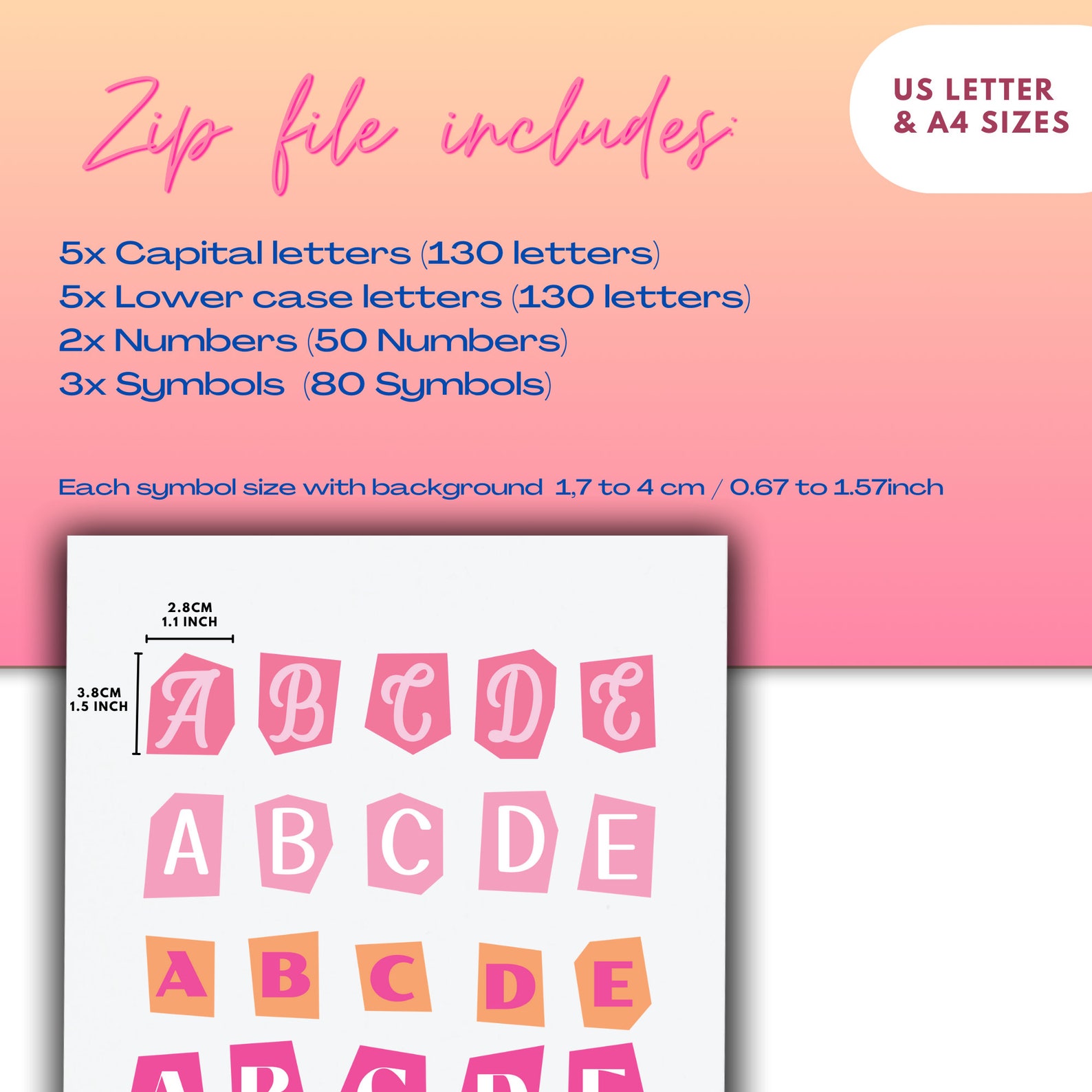 Printable Download PDF Magazine Letters Alphabet Numbers, Ransom Note ...