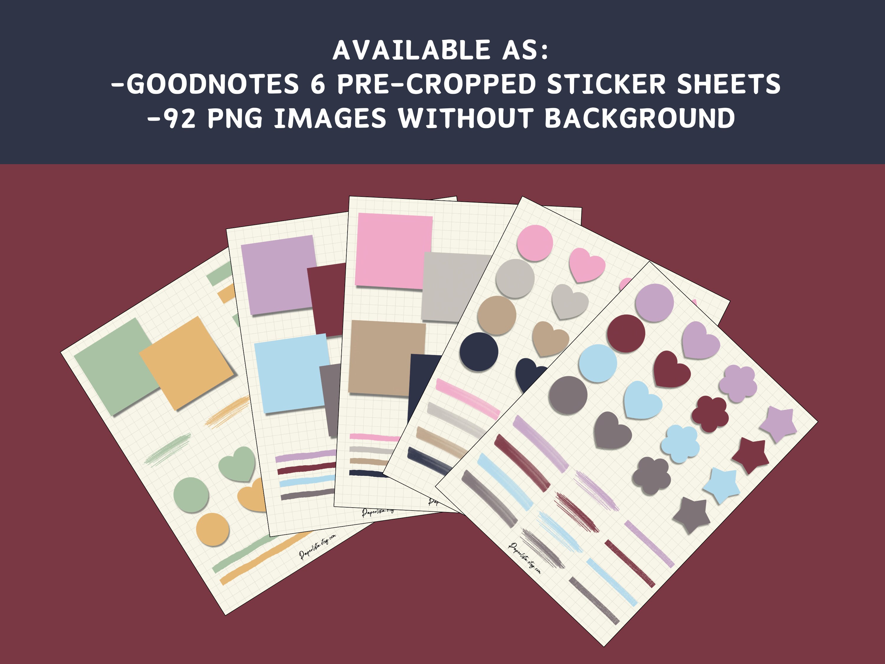 120 Goodnotes Sticky Notes, Digital Planner PNG, Realistic Digital ...