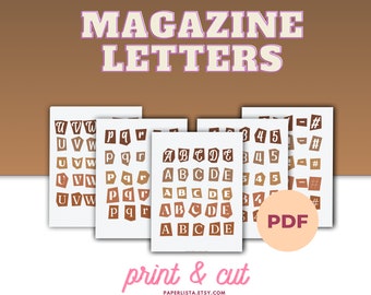 Printable Download PDF Magazine Letters - Alphabet Numbers, Ransom Note ...