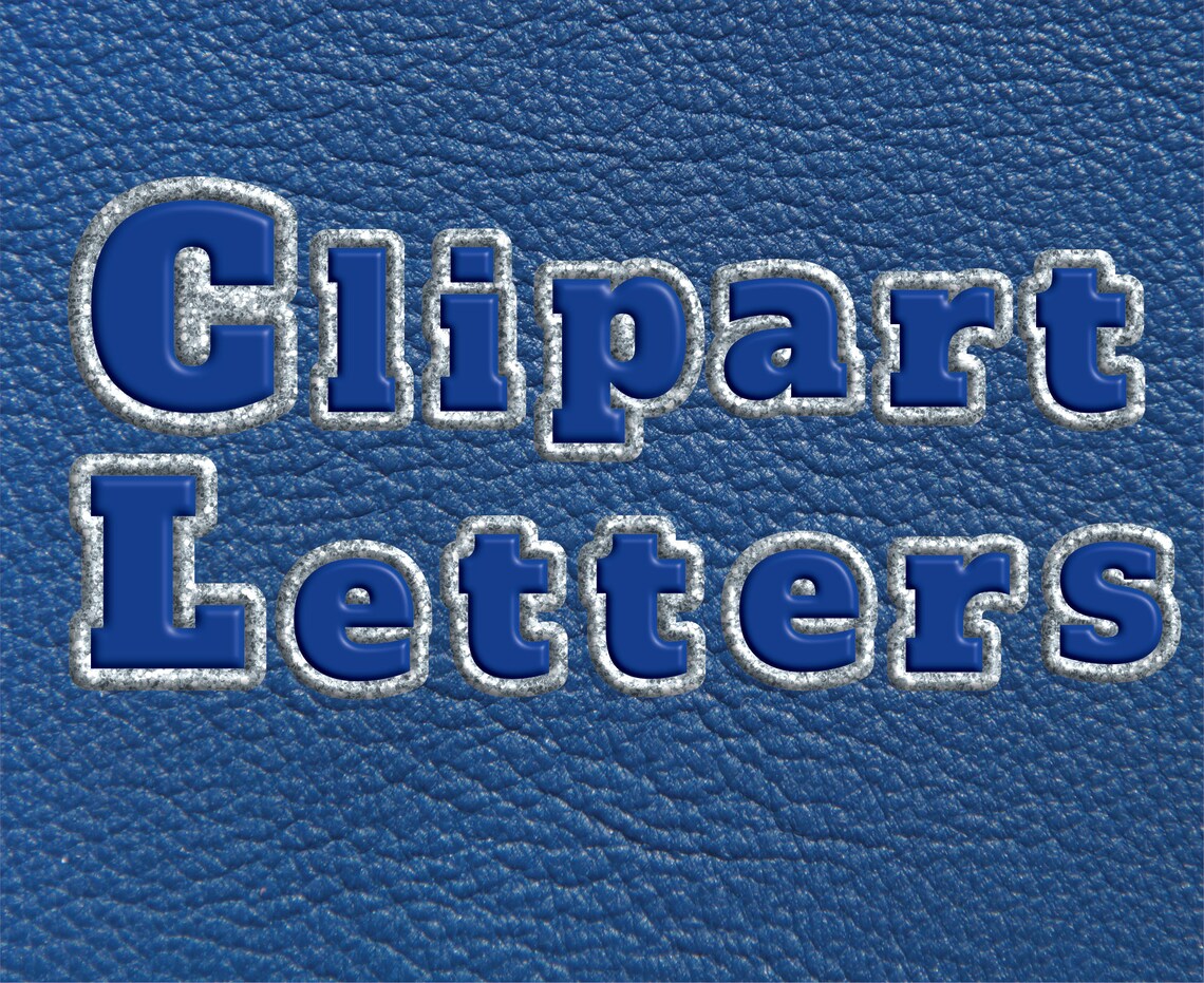 Blue Silver Glitter Alphabet Pack Digital Clipart Varsity - Etsy