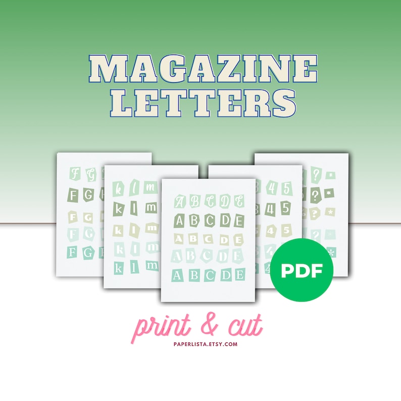 Printable Download PDF Magazine Letters - Alphabet Numbers, Ransom Note ...