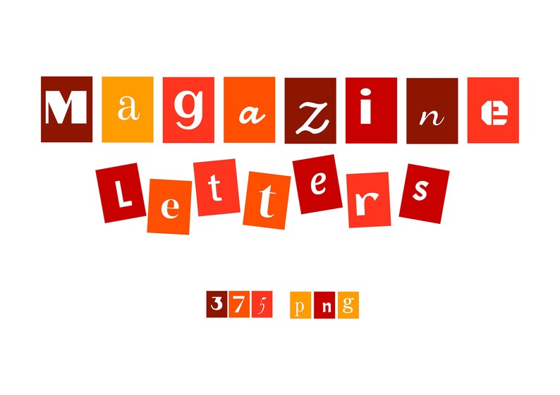 Digital Magazine Letters PNG Transparent Files Alphabet - Etsy