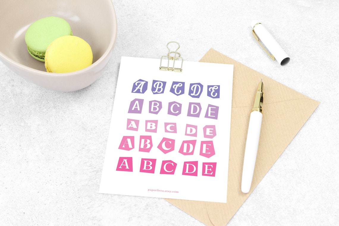 Printable Download PDF Magazine Letters Alphabet Numbers, Ransom Note ...