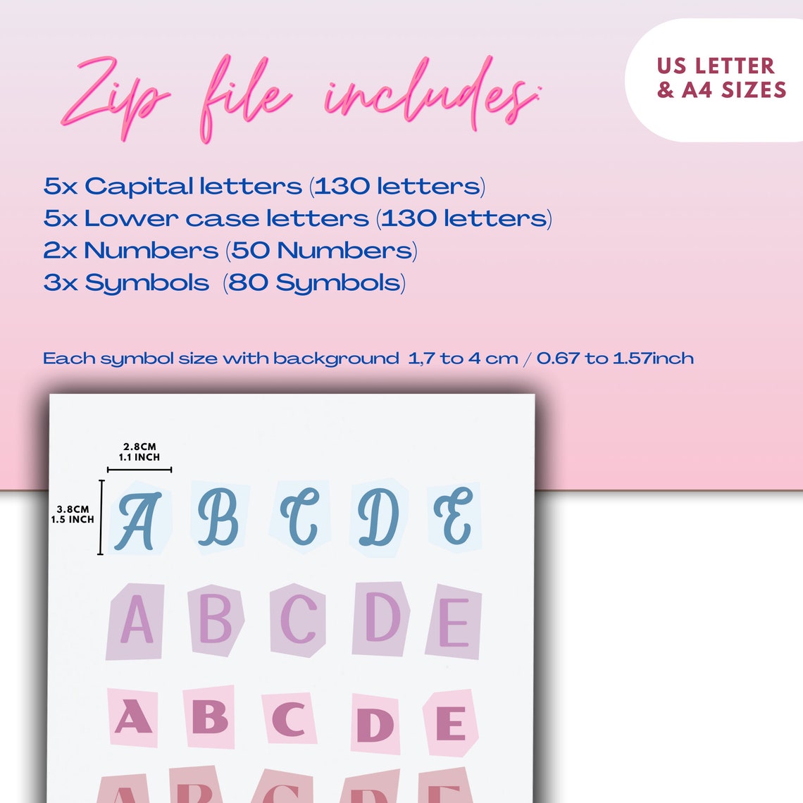 Printable Download PDF Magazine Letters Alphabet Numbers, Ransom Note ...