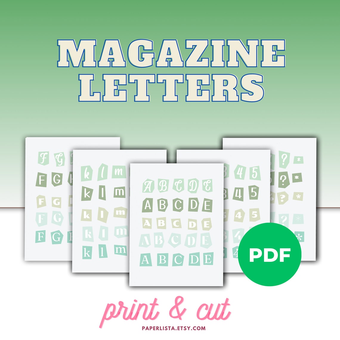 Printable Download PDF Magazine Letters - Alphabet Numbers, Ransom Note ...