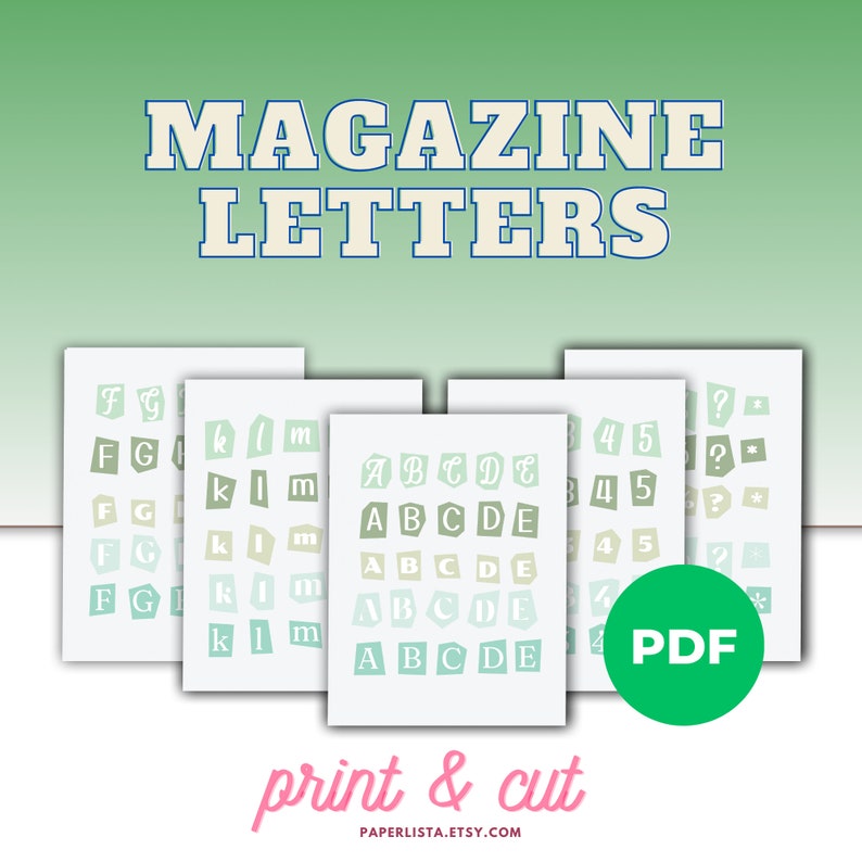 Printable Download PDF Magazine Letters - Alphabet Numbers, Ransom Note ...