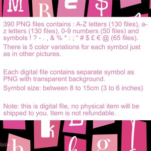 Digital Magazine Letters PNG Transparent Alphabet Symbols - Etsy