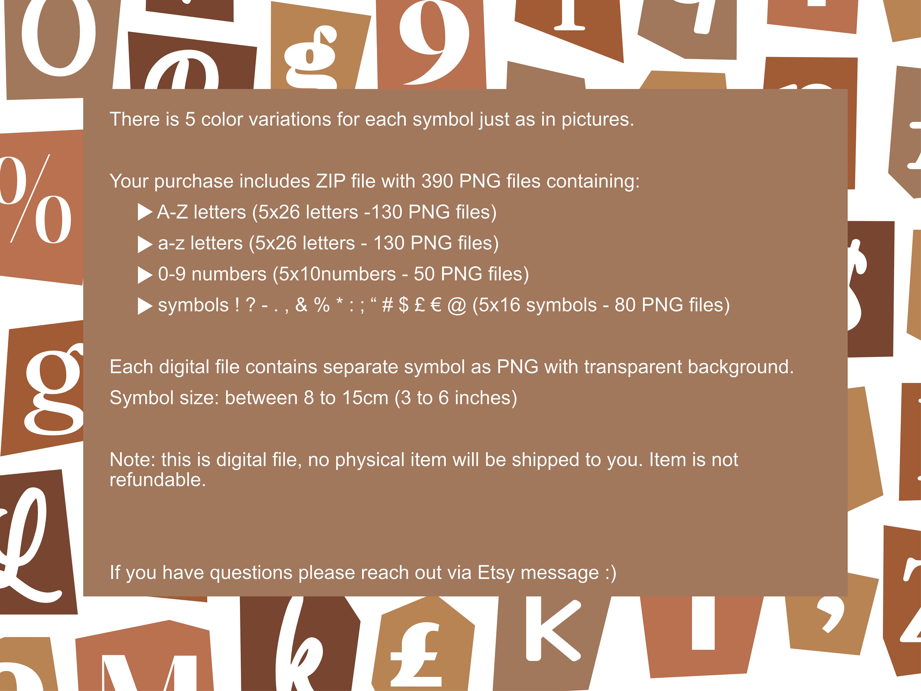 Pastel Brown Sublimation PNG Anonymous Letters - Digital Magazine ...