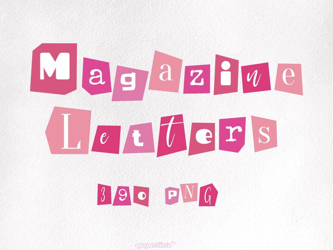 Digital Magazine Letters PNG Transparent Alphabet Symbols - Etsy