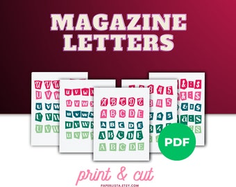 Printable Download PDF Magazine Letters Alphabet Numbers - Etsy