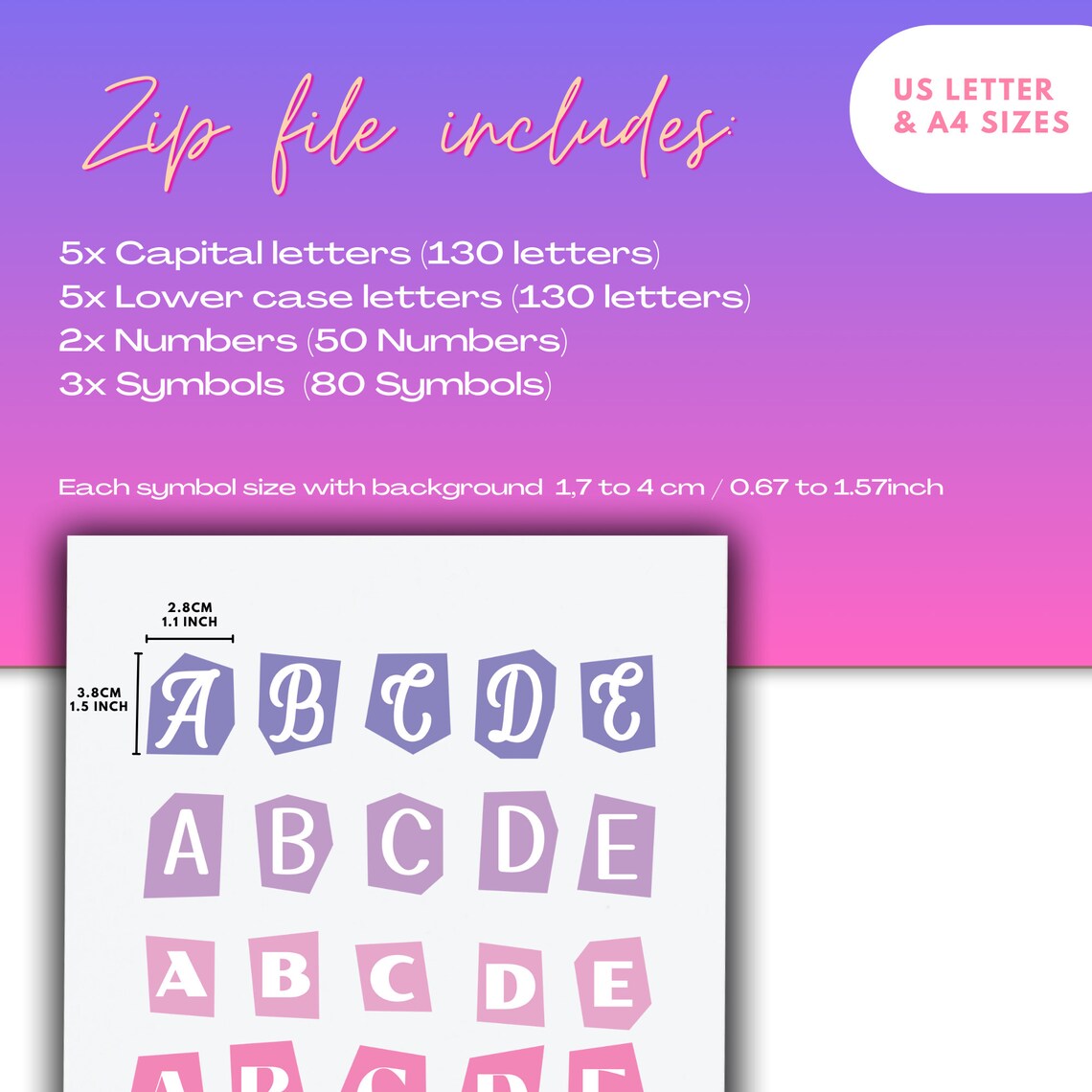 Printable Download PDF Magazine Letters Alphabet Numbers, Ransom Note ...