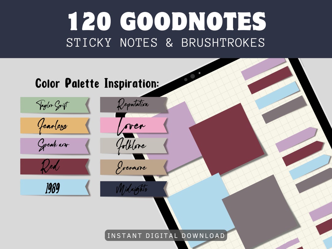 120 Goodnotes Sticky Notes, Digital Planner PNG, Realistic Digital ...