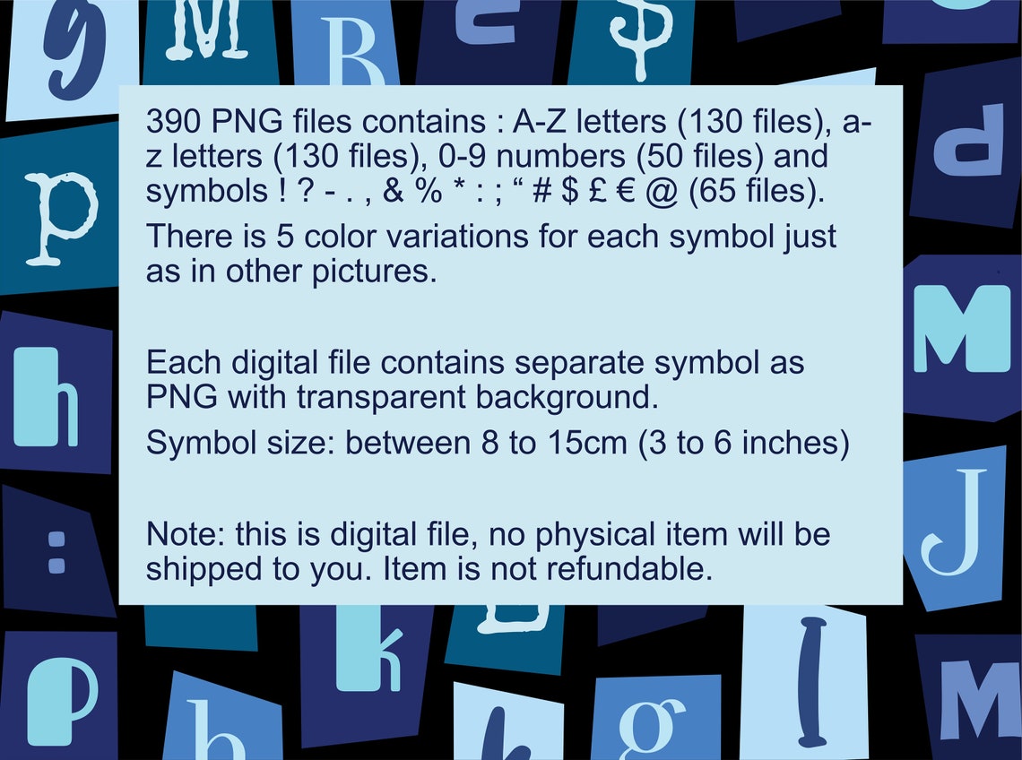 Digital RANSOM NOTE Letters & Numbers - Alphabet Images Ephemera. Junk ...