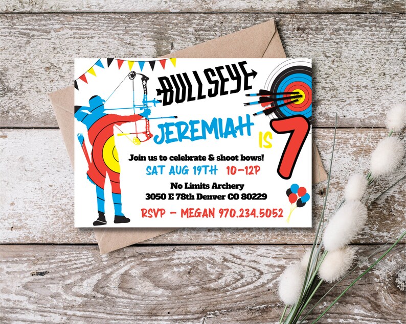 Archery Birthday Party Printable and Editable Banner Party Decor for ...