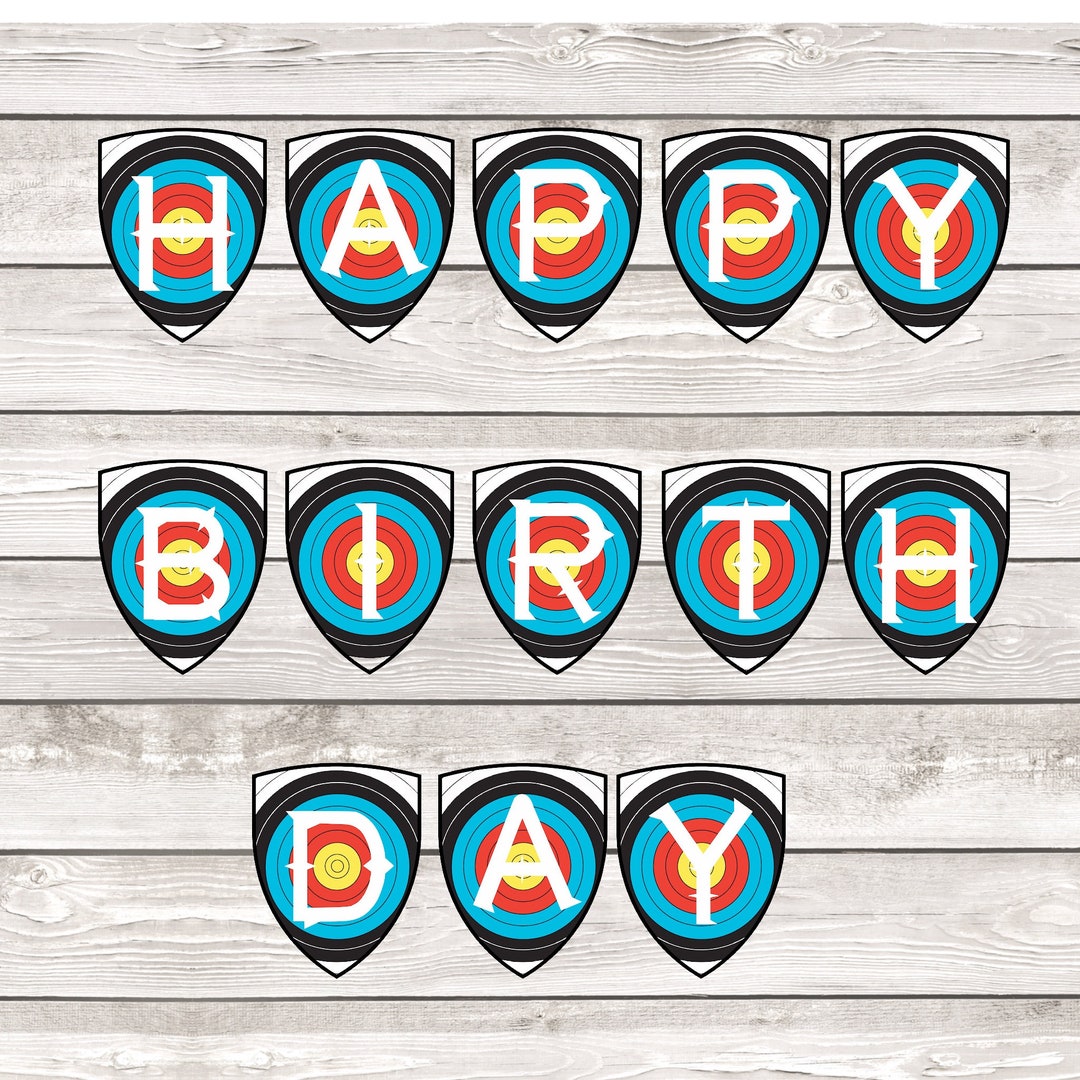 Archery Hunting Party Banner Printable | Digital Camo Archery Target ...