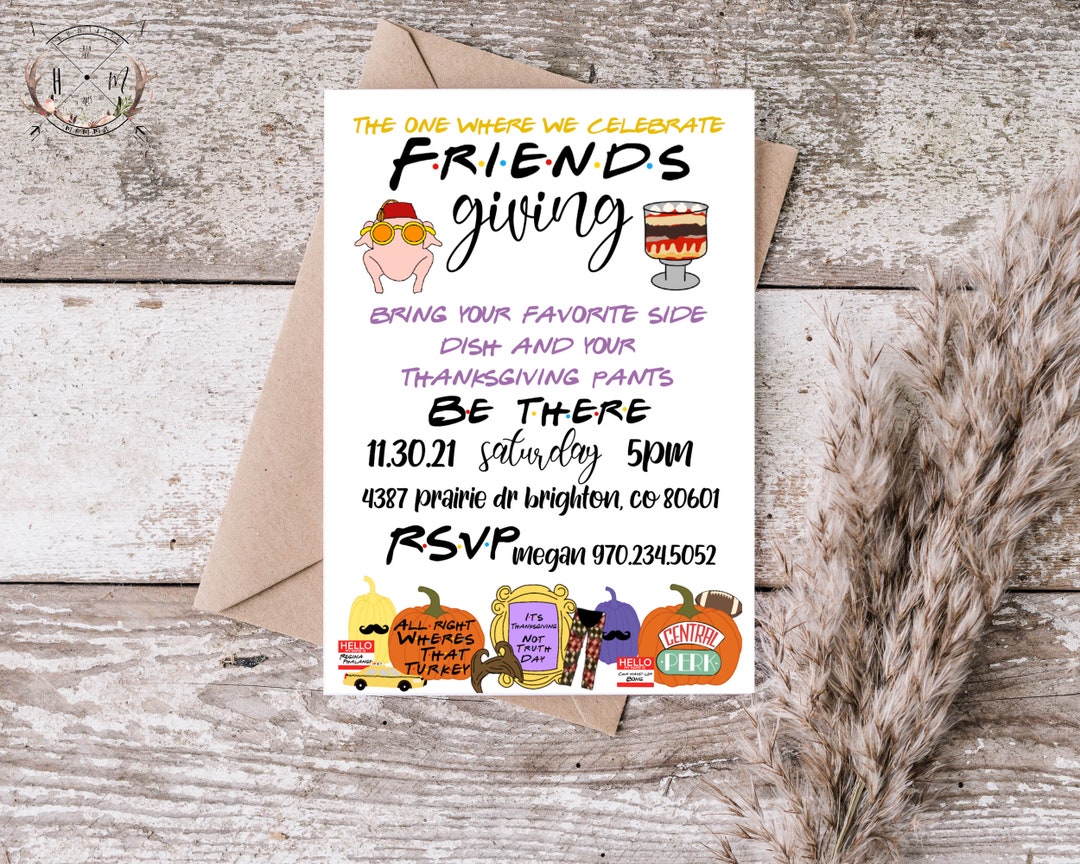 Friends Theme Friendsgiving Digital Party Invitation | Includes Free ...