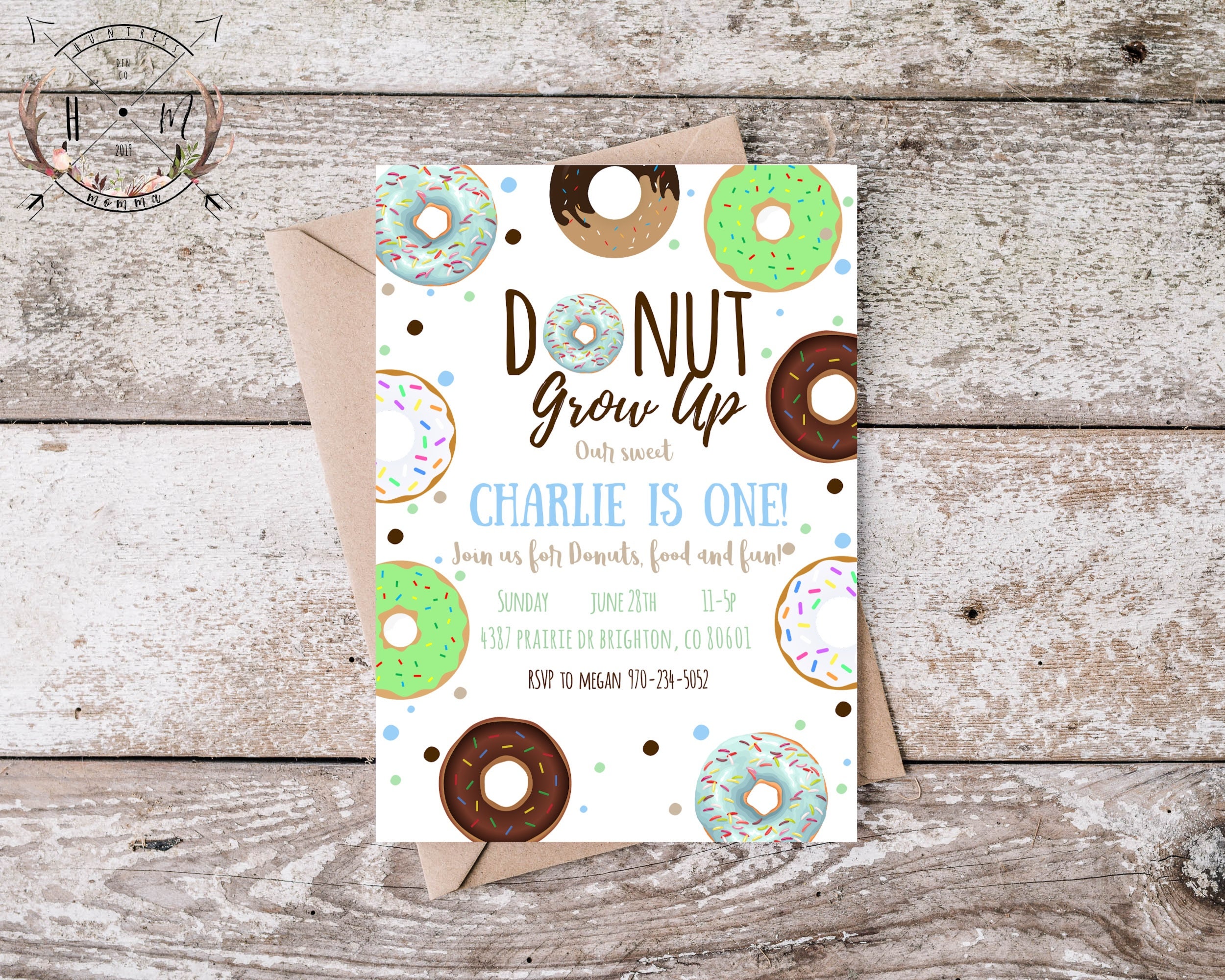Donut Grow up Editable and Printable Party Bundle | Donut Theme Party ...