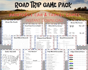 Printable Travel Games: Pen and Paper Road Trip Activities (PDF) - Etsy