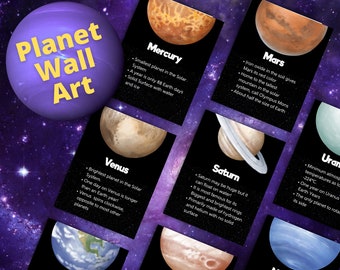 Solar System Wall Art, Classroom Decor, Planet Poster, Printable, Print ...