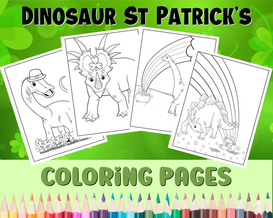 Dinosaur St Patricks Day Coloring Pages, St Patrick's Day Printable ...
