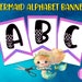 Printable Alphabet Banner Letters and Numbers, Mermaid Banner, Mermaid ...