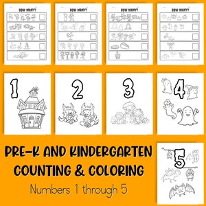 Halloween Math Worksheets, Pre-k Kindergarten Worksheets, Counting ...