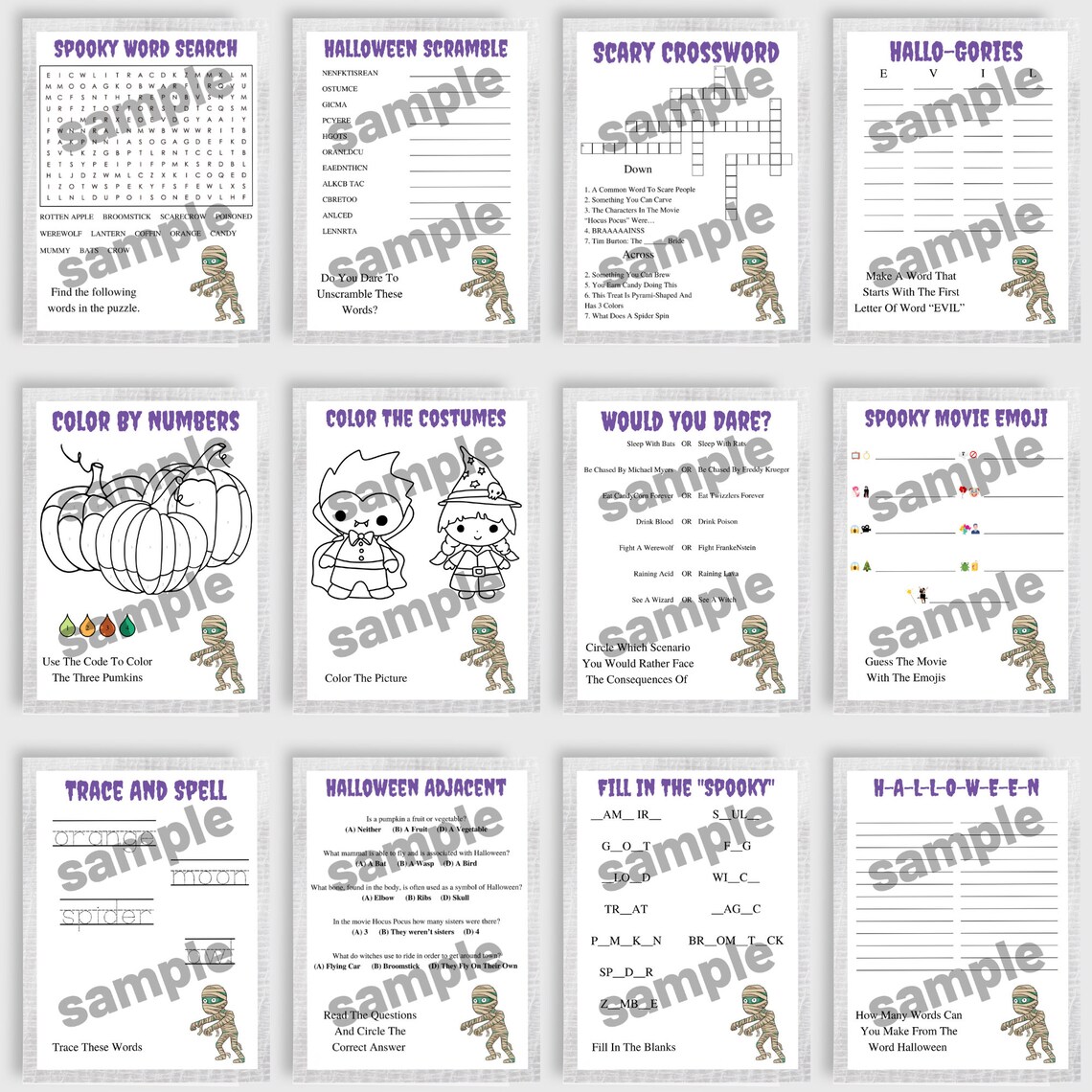 Mummy Printable, Halloween Games, Printable Party Banner, Activities ...