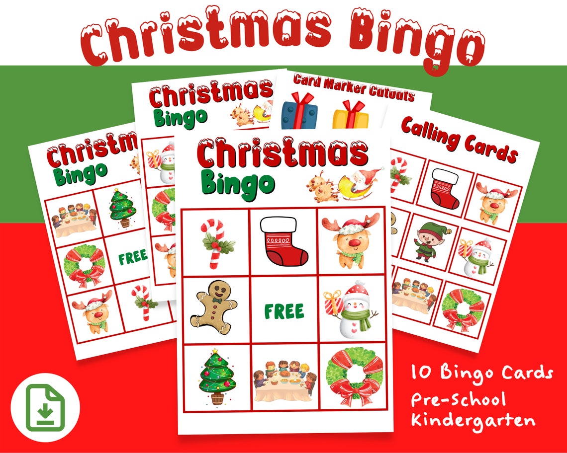 Christmas Bingo Printable, Christmas Printables for Kids, Holiday Bingo ...