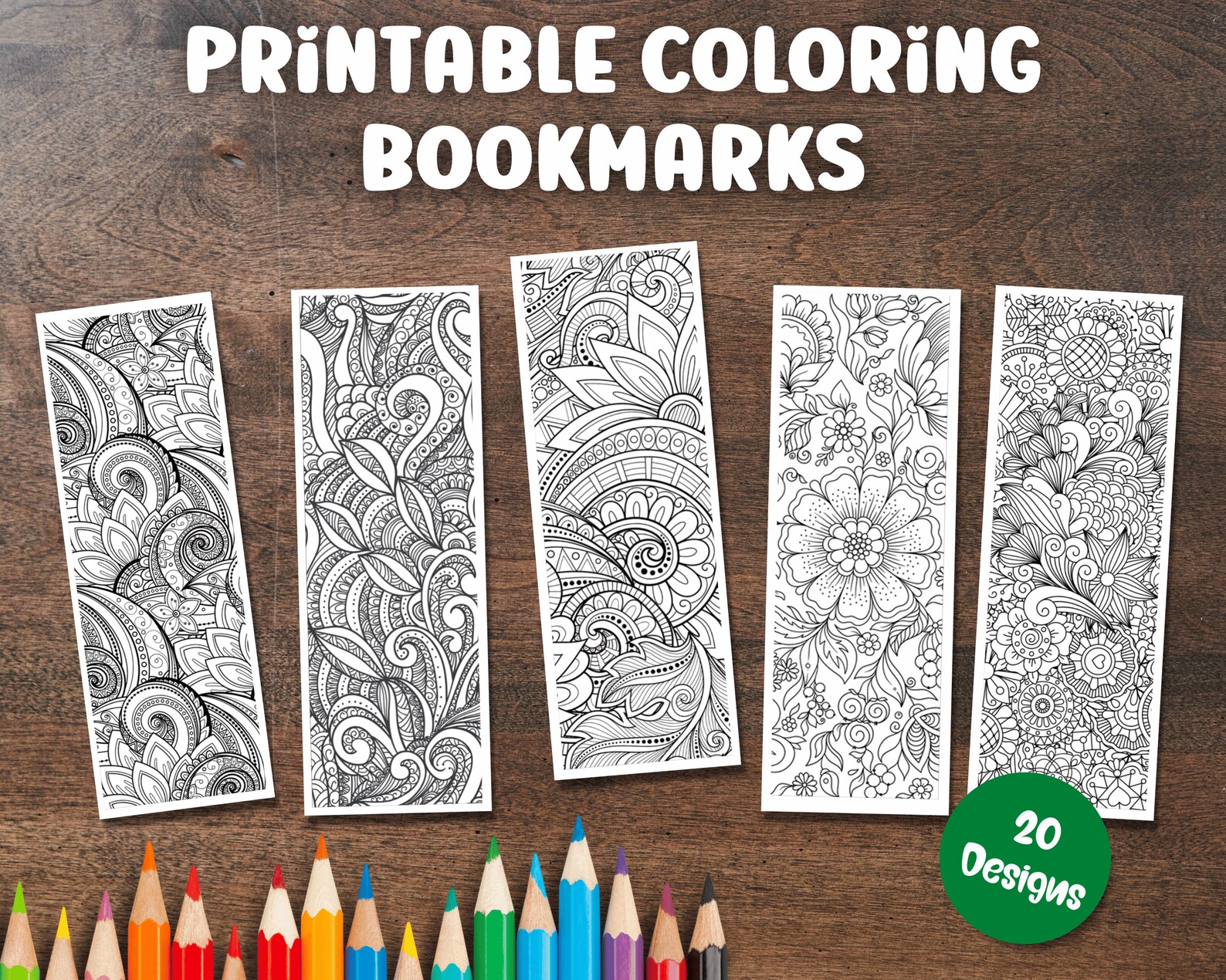 Printable Coloring Bookmarks, Printable Bookmark, Paisley Print ...