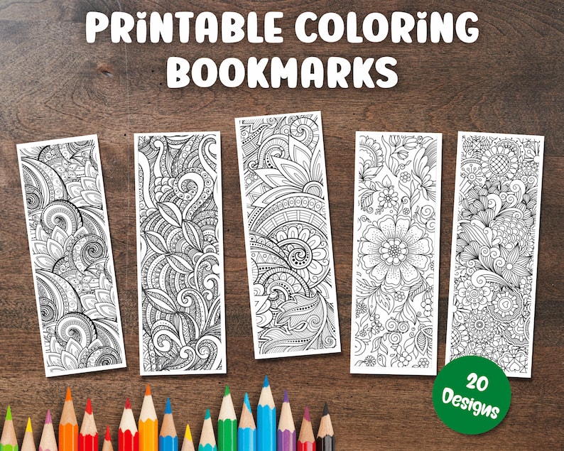 Printable Coloring Bookmarks, Printable Bookmark, Paisley Print ...