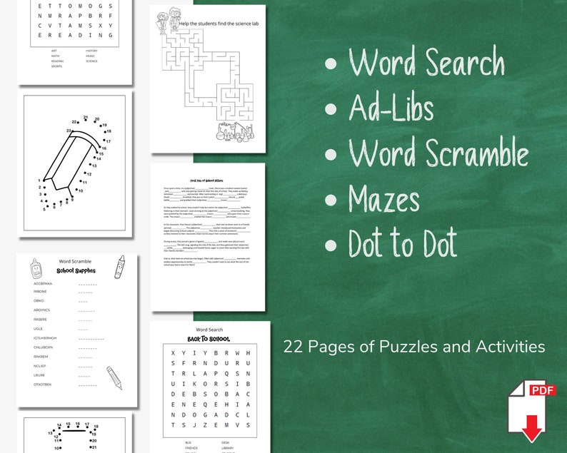 Back to School Activities, Printable Games, Back to School Printable ...