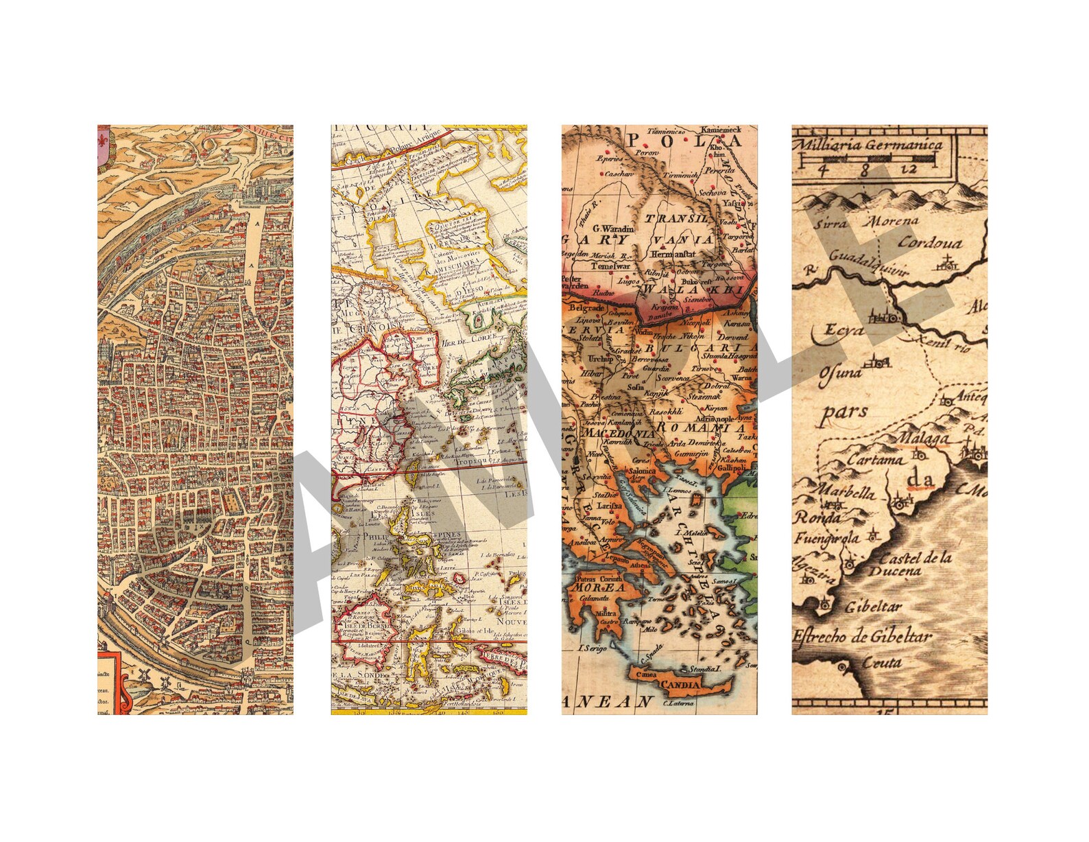 Vintage Maps Printables, Printable Bookmark, Old World Map Print ...