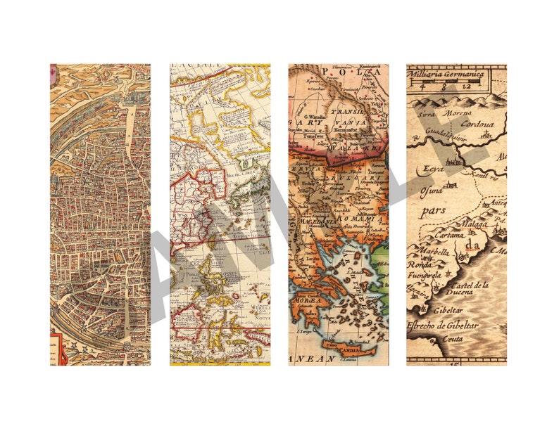Vintage Maps Printables, Printable Bookmark, Old World Map Print ...