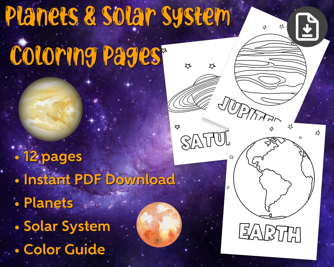 Planet Coloring Pages, Solar System Printable, Science Printables ...