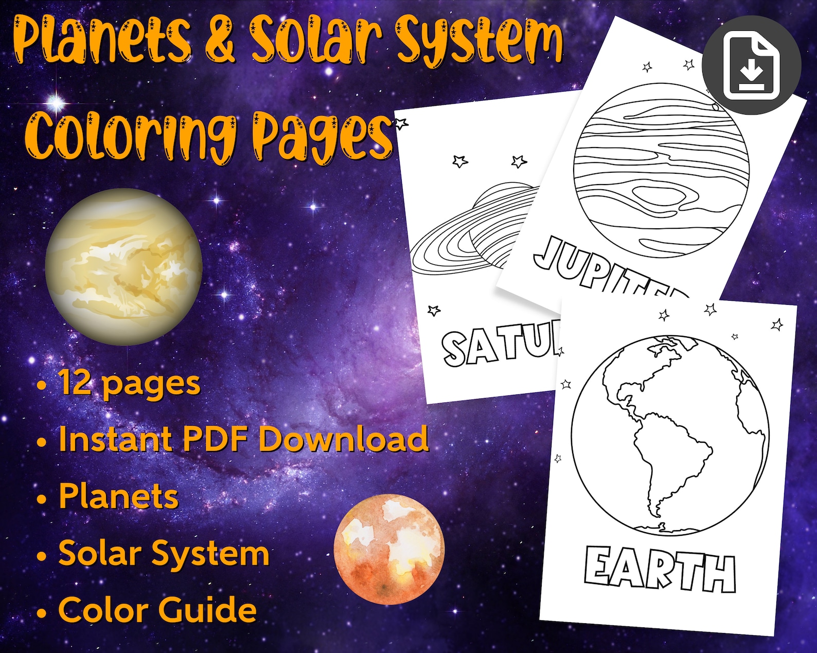 Planet Coloring Pages, Solar System Printable, Science Printables ...