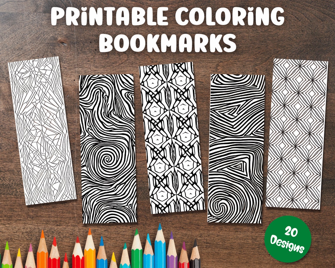 Printable Coloring Bookmarks, Printable Bookmark, Abstract Coloring ...