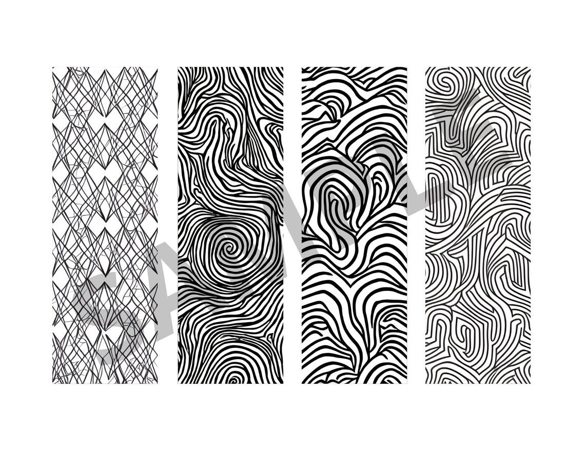 Printable Coloring Bookmarks, Printable Bookmark, Abstract Coloring ...