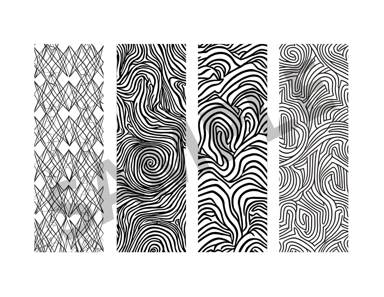 Printable Coloring Bookmarks, Printable Bookmark, Abstract Coloring ...