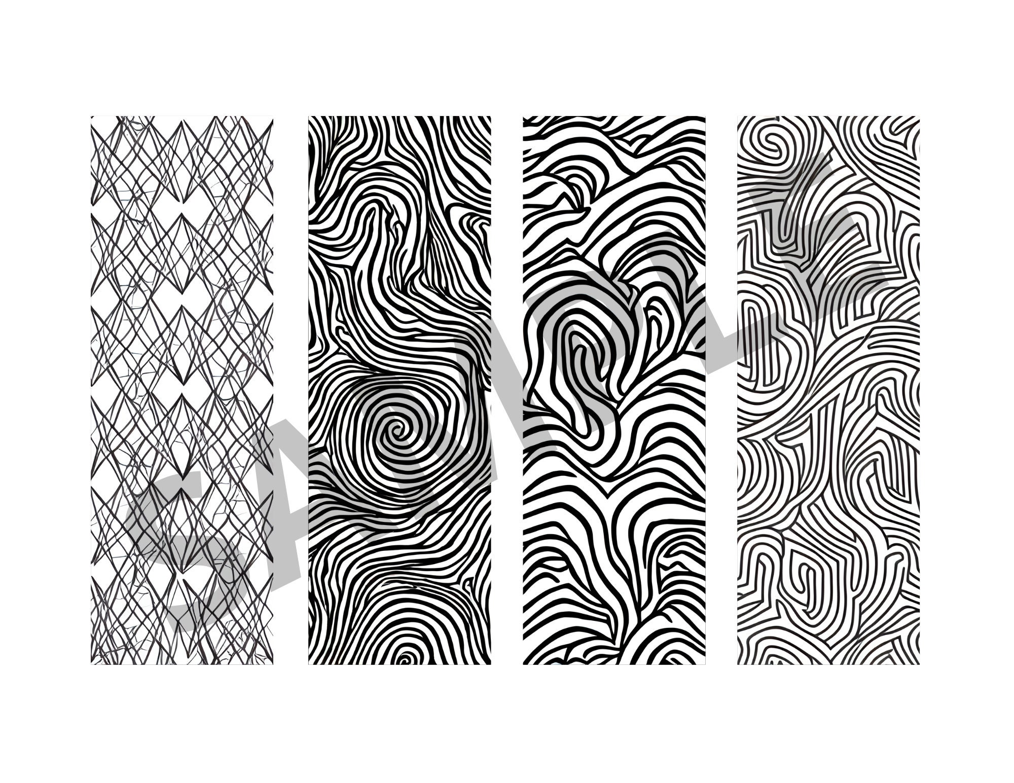 Printable Coloring Bookmarks, Printable Bookmark, Abstract Coloring ...